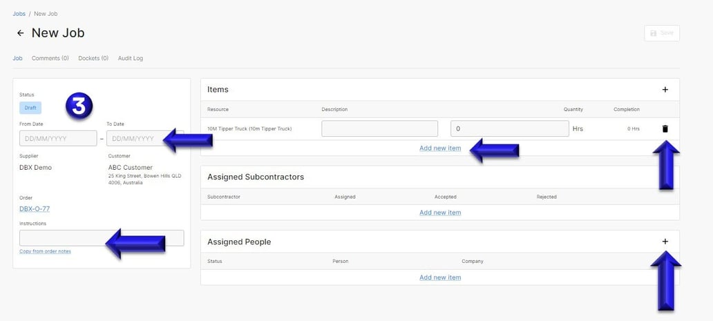 How to create a Job Allocation - Web View